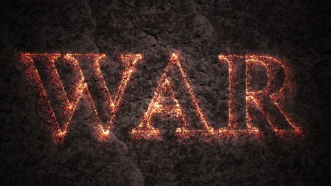 Animated text War made of particles on a... | Stock Video | Pond5