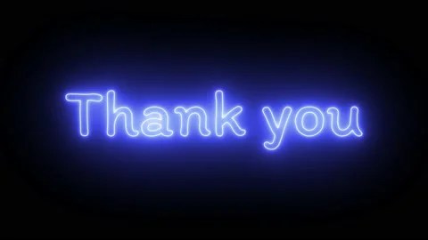 Animated thank you with blue neon light | Stock Video | Pond5