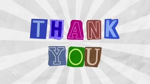 Animated Thank You Ransom note paper cut | Stock Video | Pond5