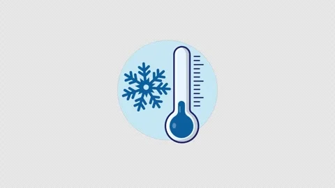 Animated Thermometer with Snowflake. Low... | Stock Video | Pond5