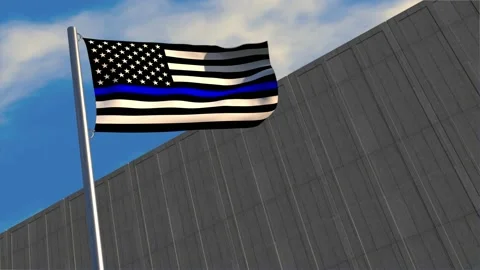 Animated Thin Blue Line flag waving with... | Stock Video | Pond5