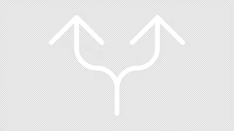 Animated thin line divergent arrow icon | Stock Video | Pond5