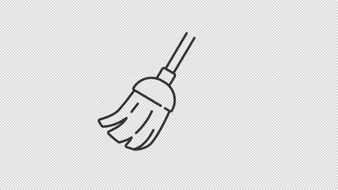 Animated thin line mop cleaning floor bl... | Stock Video | Pond5