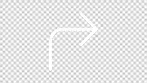 Animated thin line right turn arrow icon | Stock Video | Pond5