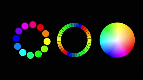 animated three color wheel with color ci... | Stock Video | Pond5