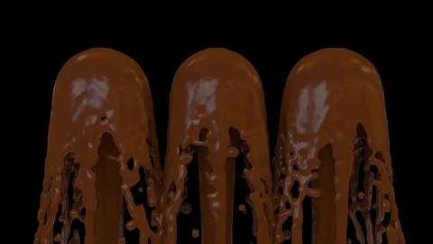 Animated three fountains of melted choco... | Stock Video | Pond5