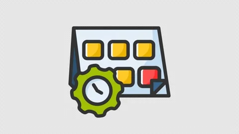 Animated time schedule with calendar, cl... | Stock Video | Pond5