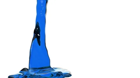 Animated transparent blue paint pouring ... | Stock Video | Pond5
