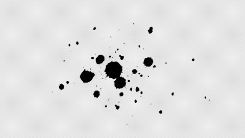 Animated Transparent Ink Stain Splatter with Transparent Background