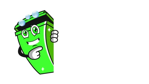 Animated trash can bin shows banner | Stock Video | Pond5