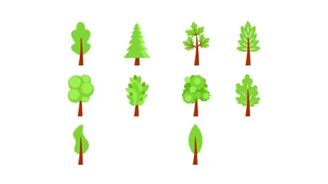 Animated trees growing on white backgrou... | Stock Video | Pond5