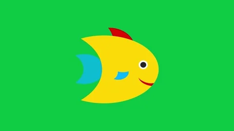 Animated tropical fish on a green screen... | Stock Video | Pond5