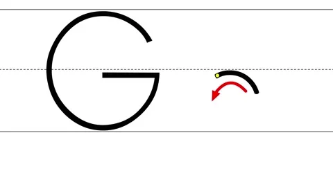 Animated tutorial to writing uppercase a... | Stock Video | Pond5