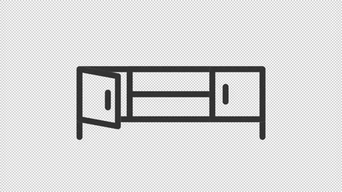Animated TV stand linear icon | Stock Video | Pond5