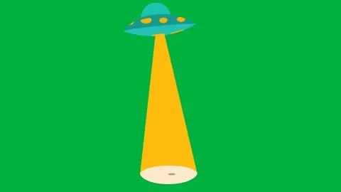 Animated UFO beaming light on green scre... | Stock Video | Pond5