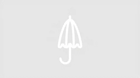 Animated umbrella white line ui icon | Stock Video | Pond5