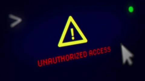 Animated "Unauthorized Access" with Atte... | Stock Video | Pond5