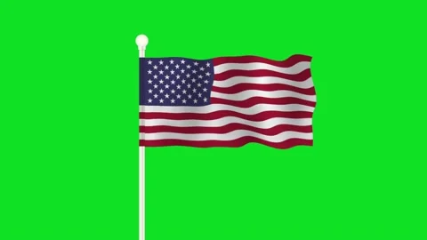 Animated USA Flag on Green Screen Chroma... | Stock Video | Pond5