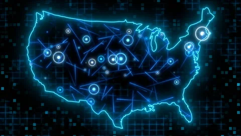 animated USA map communication backgroun... | Stock Video | Pond5