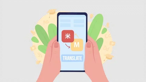 Animated use translation app concept | Stock Video | Pond5