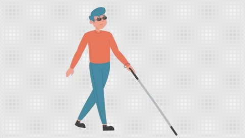 Animated vector illustration of a blind ... | Stock Video | Pond5