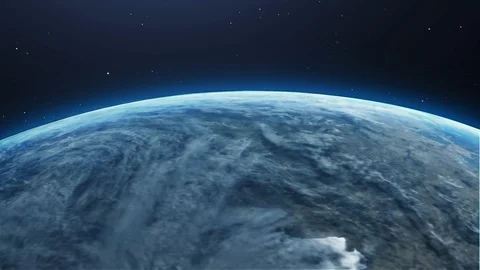 Animated VFX earth with atmosphere horiz... | Stock Video | Pond5