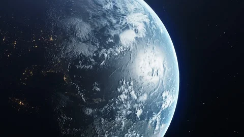 Animated VFX earth with atmosphere zoom ... | Stock Video | Pond5