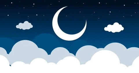 animated video background moon stars and... | Stock Video | Pond5
