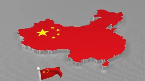 Animated video of China map and flag wit... | Stock Video | Pond5