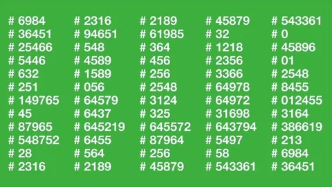 Animated video list of numbers moving on... | Stock Video | Pond5