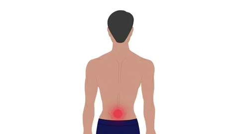 Animated video of a man with back pain, ... | Stock Video | Pond5