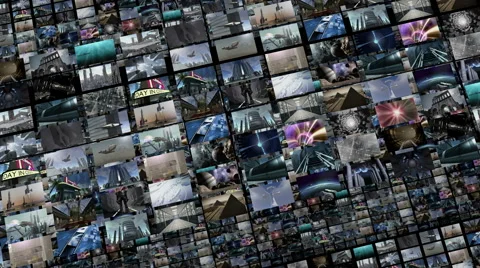 Animated video wall, expanding 4K | Stock Video | Pond5