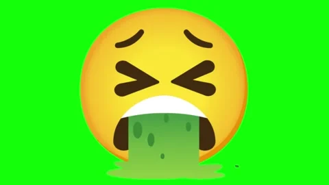 Animated vomit face loop on green screen | Stock Video | Pond5
