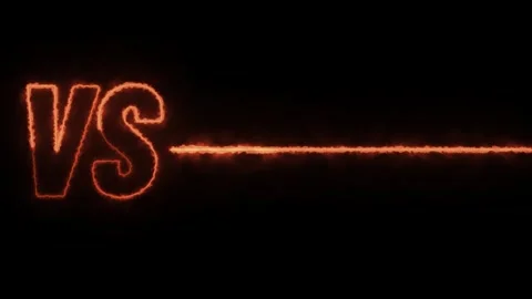animated VS lettering fire text effect, ... | Stock Video | Pond5