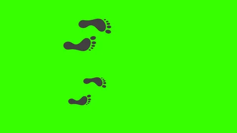 animated walking footprints green screen | Stock Video | Pond5