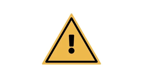 Animated warning icon with triangle and ... | Stock Video | Pond5