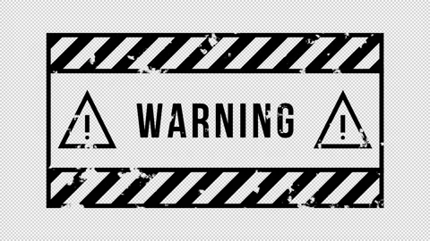 Animated warning sign. Alpha channel. An... | Stock Video | Pond5