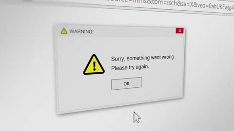 Animated Warning Something Went Wrong D... | Stock Video | Pond5