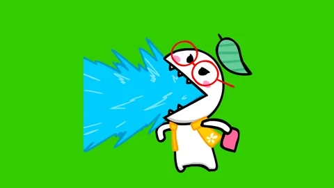 Animated Water-Spraying Cartoon (Green S... | Stock Video | Pond5