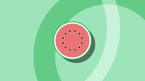 Animated Watermelon slice symbol on a gr... | Stock Video | Pond5