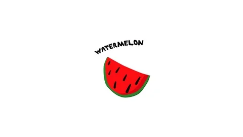 Animated watermelon vector illustration ... | Stock Video | Pond5