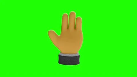 Animated waving hand icon on green scree... | Stock Video | Pond5
