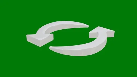 Animated white 3d sync symbol on a green... | Stock Video | Pond5