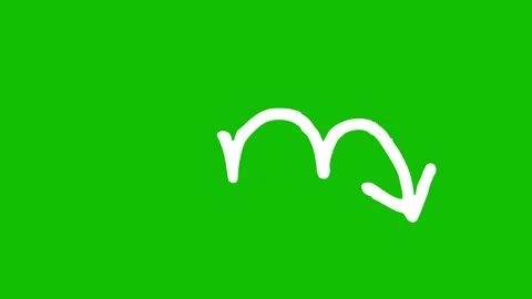 Animated White Arrow on Green Screen. Do... | Stock Video | Pond5