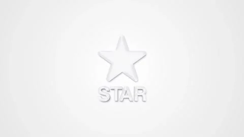 Animated white star logo on a white back... | Stock Video | Pond5