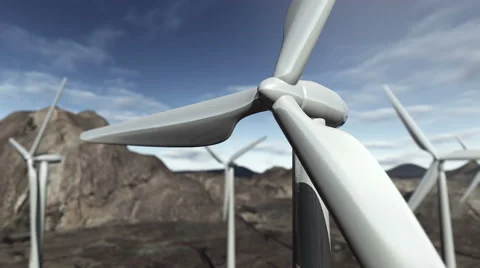 Animated wind turbines. 4K | Stock Video | Pond5