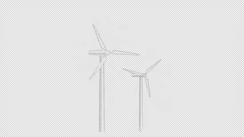 Animated wind turbines objects | Stock Video | Pond5