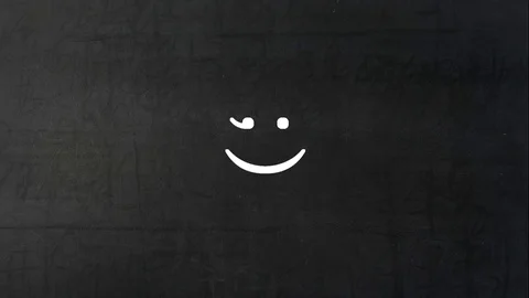 Animated winky face emoticon on black ch... | Stock Video | Pond5