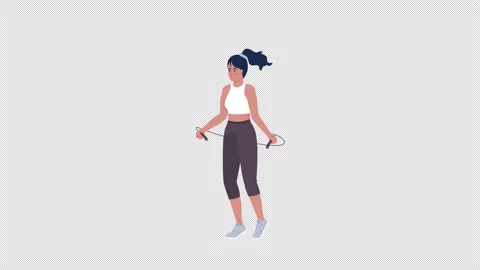 Animated woman jumping rope | Stock Video | Pond5