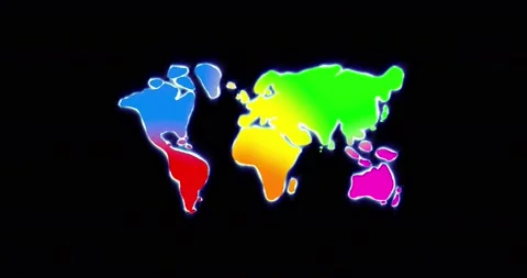 Animated world map on black and transpar... | Stock Video | Pond5